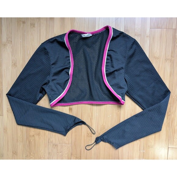 Body Wrappers | Sweaters | Body Wrappers Black Mesh Shrug Dance Bolero ...